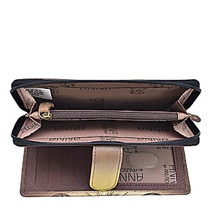 Anna by Anuschka Women's Hand Painted Genuine Leather Two Fold Wallet - Lion Pride Tan