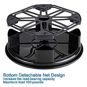 Yistao Plant Caddy with Wheels, 2 Pack 12 Inch Rolling Plant Stand, Heavy Duty Plant Dolly with Water Drawer, Round Planter Caddies with 4 Lockable Caster Wheels for Indoor Plants Outdoor, Black