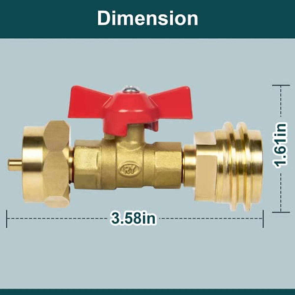 GASPRO Upgraded 1 lb Propane Tank Adapter with Valve, 20 lb to 1lb Converter, Hook Up Small Propane Tanks When 20lb Ran Out, Solid Brass