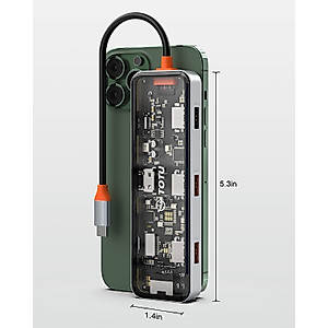 Docking Station, USB C Hub, TOTU 8-in-1 Type C Hub with 4K HDMI Port, Ethernet, 100W PD USB-C Power Delivery, 2 USB 3.0 Ports, 1 USB 2.0 Port, SD/TF Card Reader, for MacBook and Other Type C Laptops