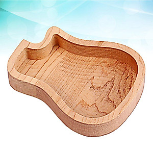 ARTIBETTER Guitar Wood Picks Box Guitar Shaped Guitar Pick Storage Plectrum Container for Guitar Standard Picks Home Small Item Organizer