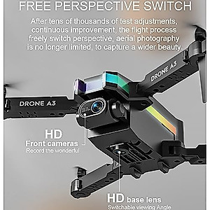 RKSTD Drone With Camera, RC Quadcopter For Beginners, RC Drone With HD Camera For Adults With LED Light, Auto Hover, Voice Control, APP Control, Easy To Play Kids Toy Gift