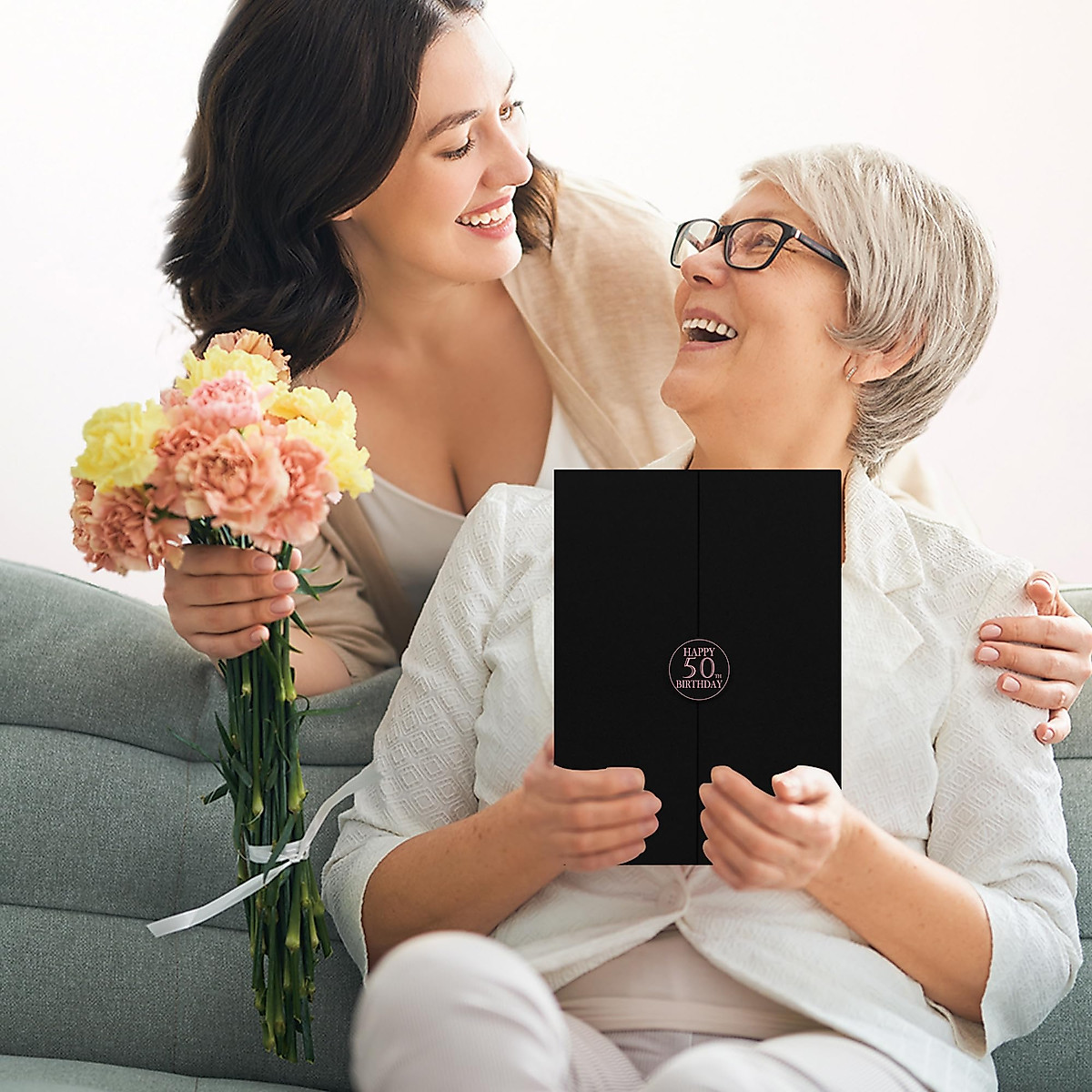 DARUNAXY Rose Gold 50th Birthday Party Decorations for Women, Happy 50th Birthday Alternative Signature Guest Book Black Pink 50 Birthday Signing Card Board Party Supplies Cheers to 50 Years Old Gift