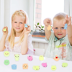 Outee 16 Pcs Mochi Toys Mini Mochi Animals Toys Glow in The Dark Toys Stress Relief Toys Bulk Mochi Cat Random Halloween Kids Party Favors for Goodie Bag Stuffers