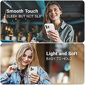 AOTESIER Shockproof Designed for iPhone 13 Pro Case, Liquid Silicone Phone Case with [Soft Anti-Scratch Microfiber Lining] Drop Protection 6.1 inch Slim Thin Cover（White）