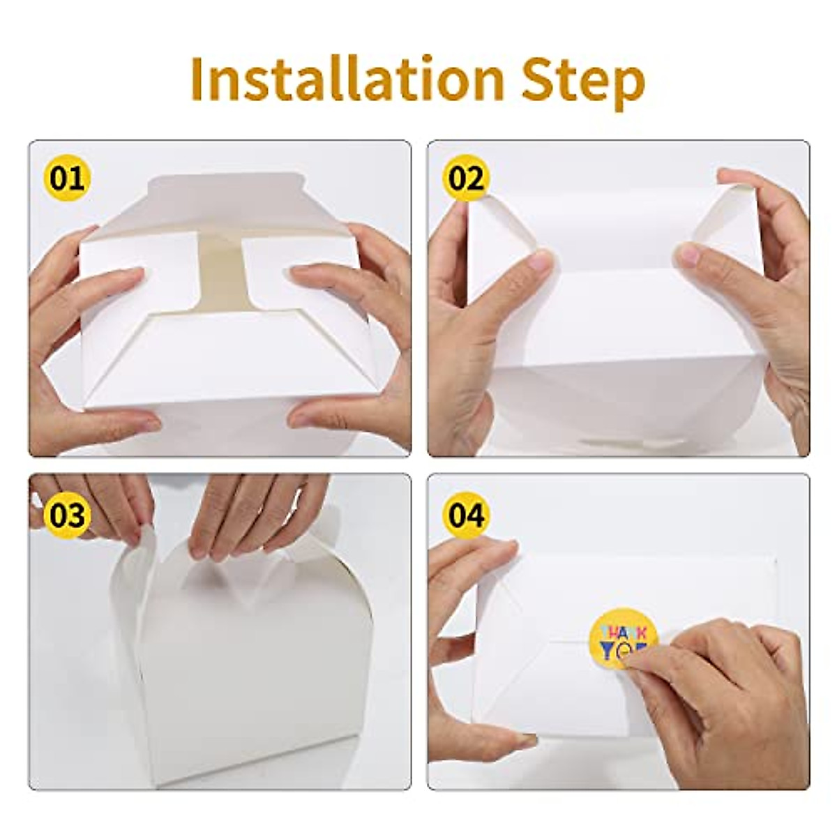 Bssay 30 Pack Party Favor Treat Boxes,Goodie Boxes,Gable Paper Gift Boxes with Handles Perfect for Birthday Party,Wedding,Christmas,Baby Shower 6.5 x 4 x 4 Inches (Green)