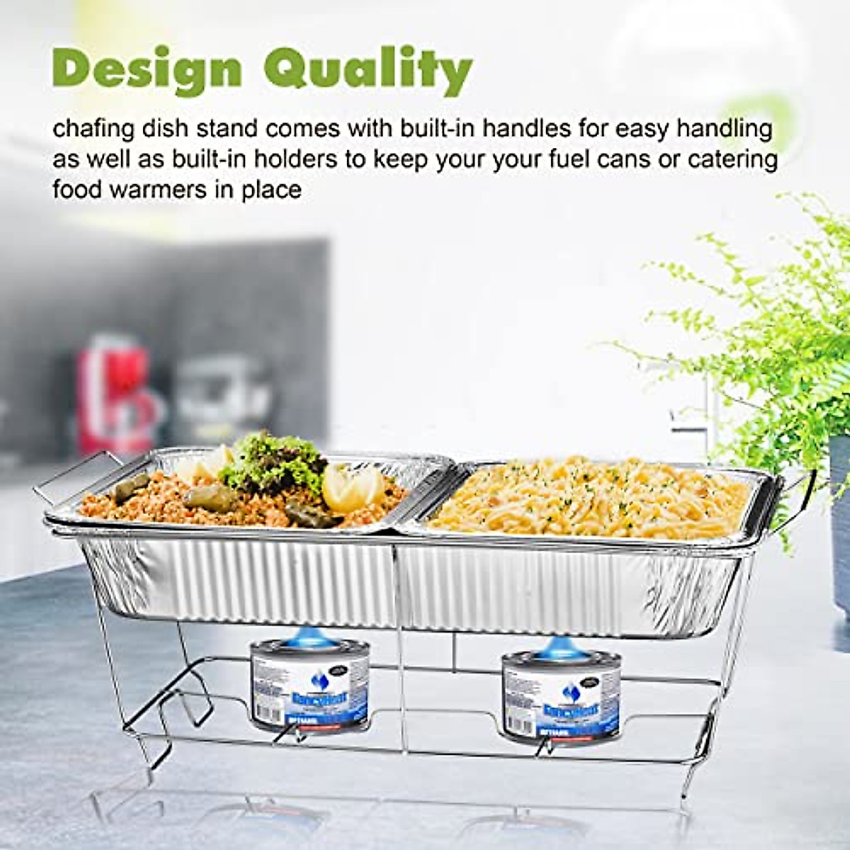 MAXYGIFT Chafing Wire Rack Buffet Stand - 6 Pack Full Size Racks For Dish Serving Trays Food Warmer catering supplies for Parties, Occasions, or Events