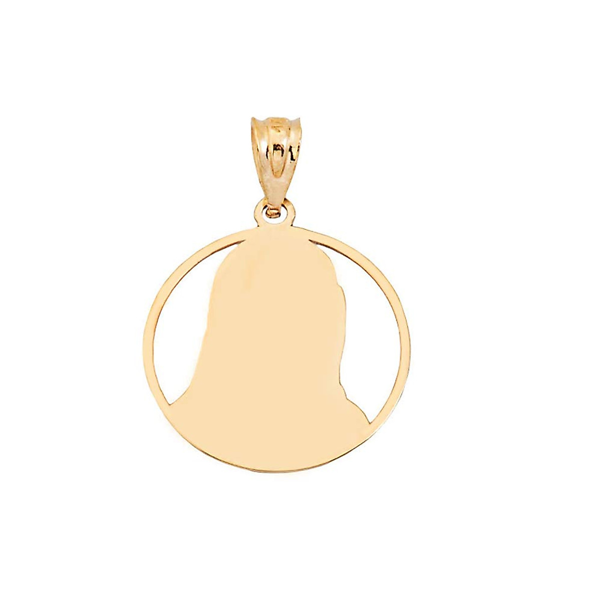 Certified 14k Yellow Gold Customized Name Blessed Virgin Mary Miraculous Pendant