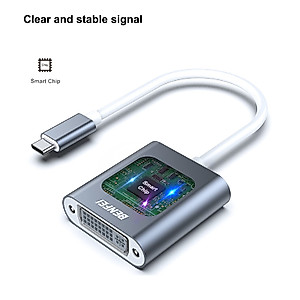 BENFEI USB C to DVI Adapter, Type-C to DVI Adapter [Thunderbolt 3/4 Compatible] with iPhone 15 Pro/Max, MacBook Pro/Air 2023, iPad Pro, iMac, S23, XPS 17, Surface Book 3 and More - Grey