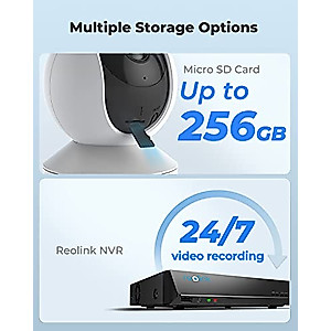 REOLINK Wireless Security Camera, E1 3MP HD Plug-in Indoor WiFi Camera for Home Security/Baby Monitor/Pets, Smart Detection, Local Storage, Pan Tilt, Night Vision, Works with Alexa/Google Assistant