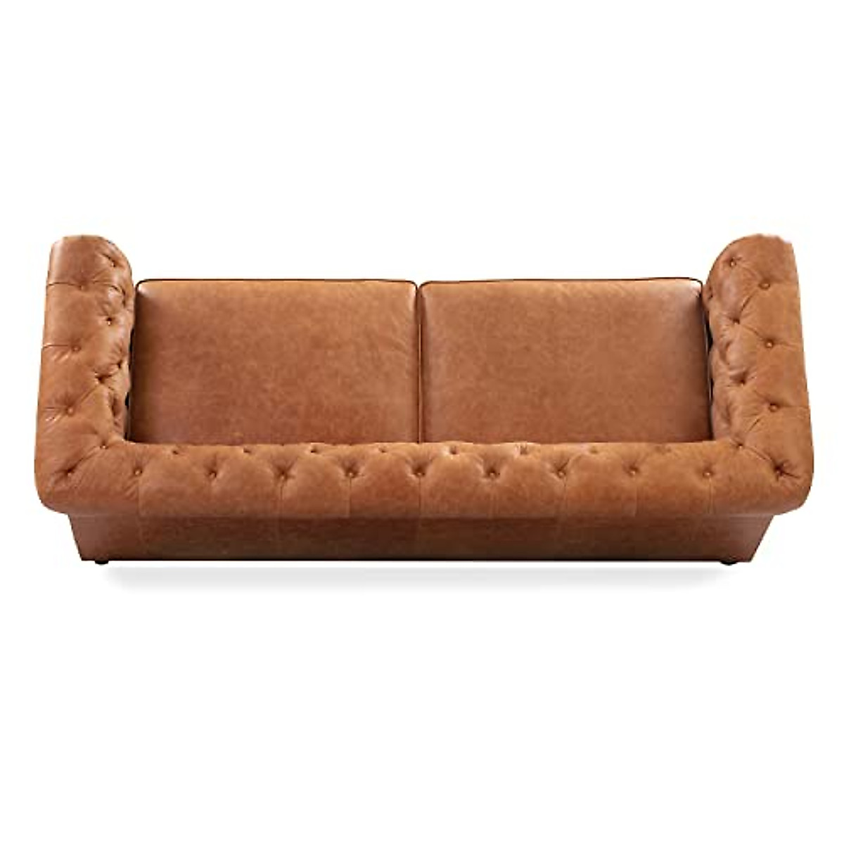 POLY & BARK Lyon Sofa in Full-Grain Pure-Aniline Italian Leather, Cognac Tan