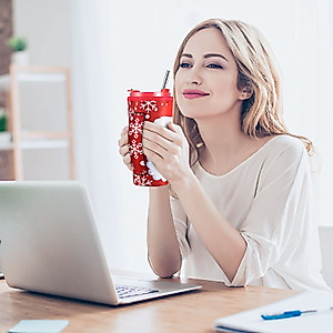 7 Pieces Christmas Coffee Sleeve Cup Reusable Iced Coffee Sleeve Insulator for Drinks Xmas Sleeve Mugs Cover Holders Santa Coffee Sleeve Tumbler Gift for 30 oz Cold Hot Beverages Milk Water