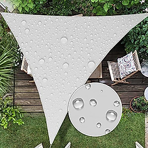 Windscreen4less Terylene Waterproof Sun Shade Sail UV Blocker Triangle Sunshade Patio Canopy Sail 12' x 12' x 12' in Color Light Grey 260GSM