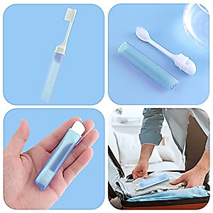 Sibba 5 Pieces Soft Bristles Toothbrush with Box Mini Finger Folding Manual Toothbrushes for Travel Camping School Home Favors (Style A)