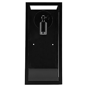 Tbest Vintage Style Wall Lantern Lamp Holder, Rectangular Wall Lantern Holder Metal Frame Glass Body Indoor Outdoor Home Garden Decoration No Light Source Black,14.17x7x6.42inch