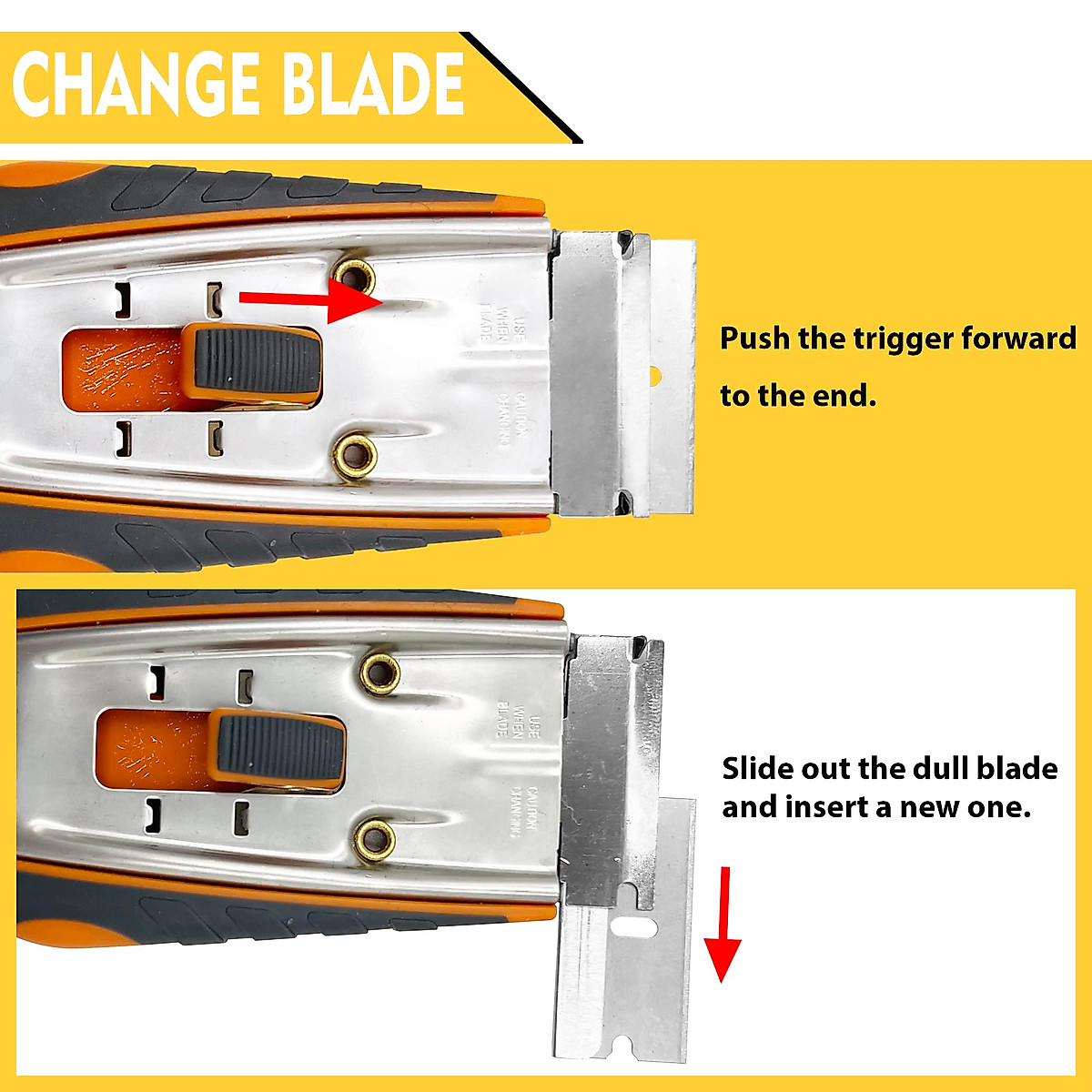 XW Razor Blade Scraper Set, Putty Knife Paint Scraper with Quick Blade Change, Extra 20 Blades Included, 2-Pack