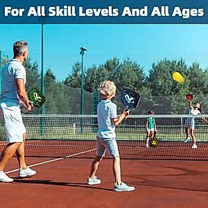 YILLOG Pickleball Paddles,USAPA Approved Pickleball Paddle Set 4,Fiberglass Surface Pickleball Set,4 Pickleball Balls,4 Cooling Towels,Bag,Pickle Ball Paddle Men Women Red/Blue/Green/Yellow