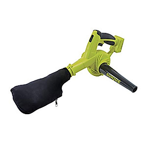 Sun Joe 24V-WSB-CT 185-MPH 105-CFM Max Cordless Rechargeable Multi-Purpose Workshop Blower w/20,000+ RPM, 2 x Dust Bags, and Trigger Lock-On to Reduce Fatigue, Green/Black