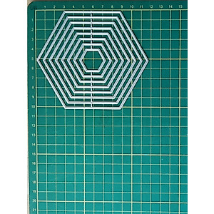 FAWENUCY Scrapbooking Die-Cuts, Layering Frame Metal Cutting Dies for Card Making, Paper Craft Punch Template, Background Embossing Stencils, DIY Album Décor (8 Pcs Hexagon-11.7x10.2cm)
