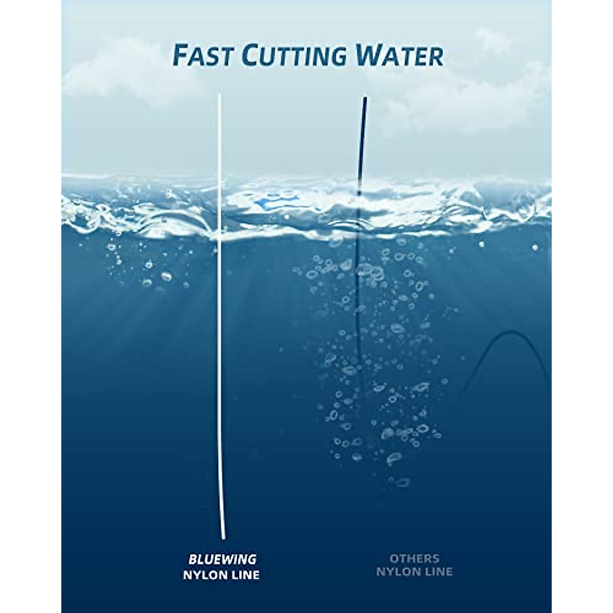 BLUEWING Monofilament Fishing Line Clear Invisible Thin Diameter Fishing String Mono Fishing Line, Dia.0.9mm*500YD*100LB