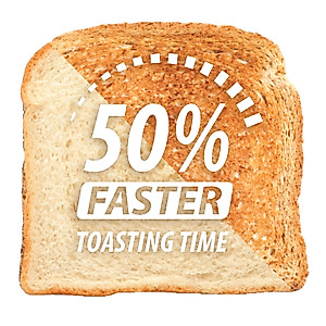 Toastmaster 4-Slice Fast Toaster, Stainless and Black, TM-49TS