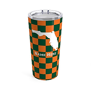 State Pride Series Florida Miami Edition - Personalized Stainless Steel Tumblers for Travel Keep Coffee Warm Beer Cold - Cup Mug Pool Beach Office Presents Gift
