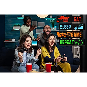 Chuniff 4 Pieces Gamer Room Décor, Gaming Décor for Boys Room, Video Game Room Wall Decoration for Boys, 11.8 * 3 inches