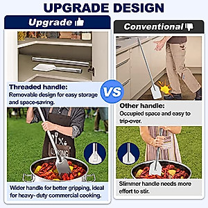 ARC WS121 48 Inch Stainless Steel Mixing Paddle with Threads Removable Handle Long Stir Paddle for Large Batch Cooking Crawfish Boil and Brewing Beer