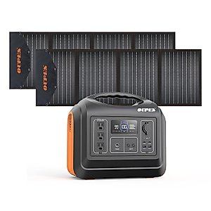 OUPES Solar Powered Generator 1800W, 1488Wh Portable Power Station with 200W Solar Panels, 120V/1800W (4000W Peak) AC Outlets, Emergency UPS Portable Generators for Home Use, Overlanding