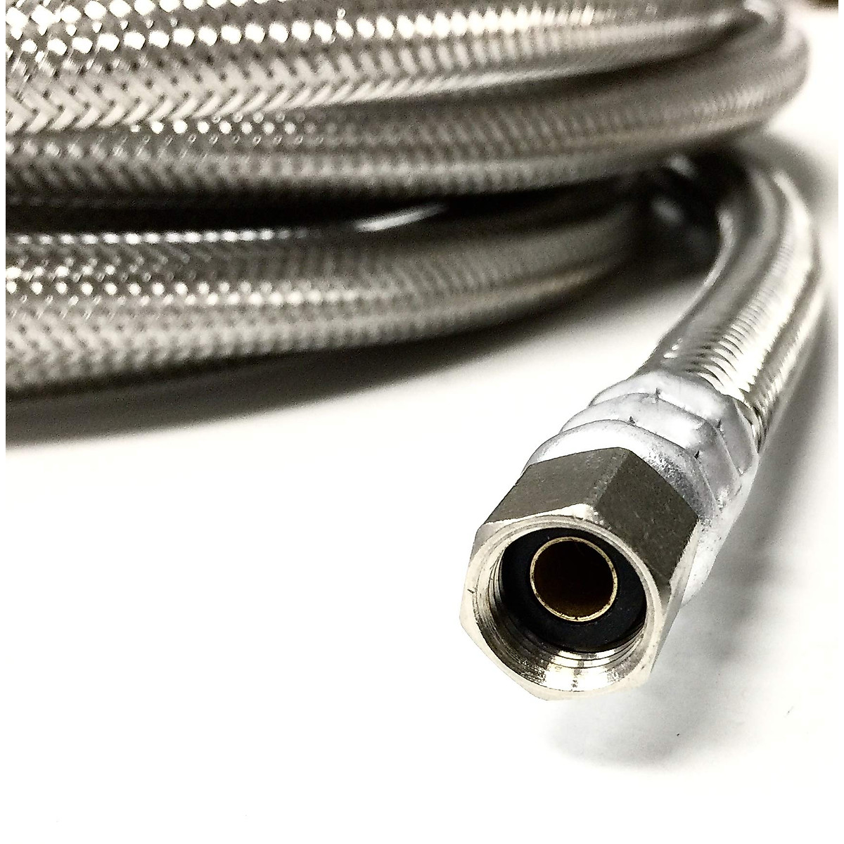 Shark Industrial 10 FT Stainless Steel Braided Ice Maker Hose with 1/4" Comp by 1/4" Comp Connection