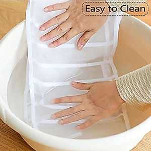 LANJINDENG 2PCS Wardrobe Clothes Organizer, 7 Grids Jeans Organizers with Pull Handle Drawer Closet Mesh Foldable Clothes Storage Box for Jeans Legging Pant T-Shirt