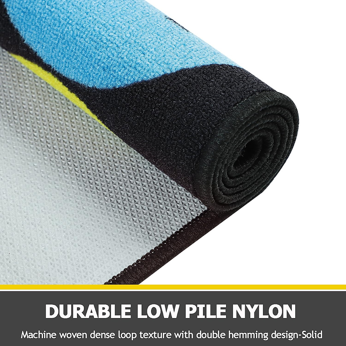 Capslpad Black Outer Space Kids Play Rug ABC Alphabet Kids Play Mat for Toddlers Non Slip Solar System Star Planets Nursery Rug for Baby Girl Boy Kids Carpet for Bedroom Playroom Nursery Decor,5'x6.6'