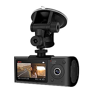 Blaupunkt - Dual Camera DashCam with GPS, 2.7" LCD Screen, Wide Angle View, Continuous Recording