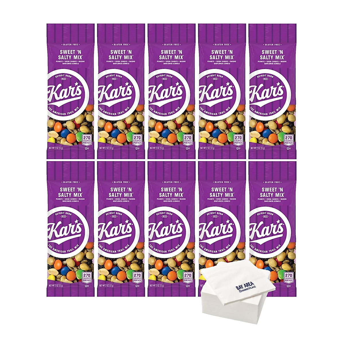 Kar's Sweet and Salty Trail Mix, 2oz Pouches (Pack of 10)