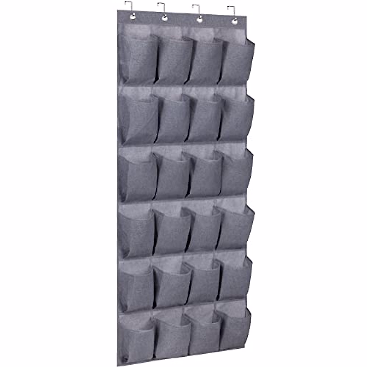 MISSLO Sturdy Fabric Hanging Shoe Organizer Over the Door Shoe Rack 24 Large Pockets Closet Holder Hanger Storage with 4 Metal Hooks for Men Sneakers Women High Heels Slippers