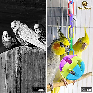 SunGrow Rainbow C-Clips Plastic Chain Links, Bird Swing & Climbing Chain Cage Toy Clips & Hooks, DIY Kids Learning Toys for Classroom, Suitable for Sugar Glider, Rat, Parrot, Bird (200 Pcs)