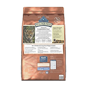 Blue Buffalo Wilderness High Protein Natural Large Breed Puppy Dry Dog Food Plus Wholesome Grains, Chicken 28 lb Bag