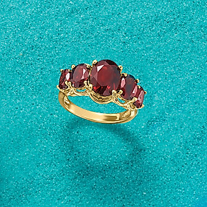 Ross-Simons 4.50 ct. t.w. Gemstone 5-Stone Ring in 18kt Gold Over Sterling