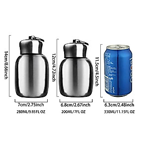 7oz/200mL Small Mini Vacuum Insulated Water Bottle Portable Leakproof Travel Mug Stainless Steel Cold and Hot Thermal Flask for Kids Children Women School Office Lunch Coffee Milk Tea (Original color)