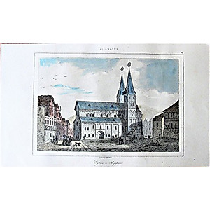 Antique Steel Engraving: Église à Boppart