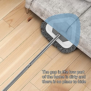 Microfiber Floor Mops for Cleaning with 2 Reusable Washable Pads, 180° Degrees Rotatable Cleaning Spin Mop, Flat Floor Mop Wet Dry Dust Mop for Hardwood Floors Tile Vinyl Wall Hard Surface