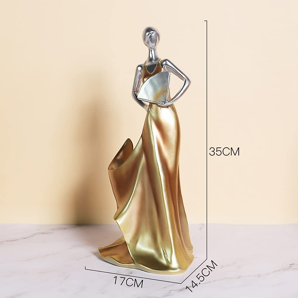 Artpaul Wine Bottle Holder Beauty Lady Statue Wine Bottle Stand Lady Wine Rack Decoration Wine Cork Holder Decor Wine Decor for Kitchen Bar (Golden)