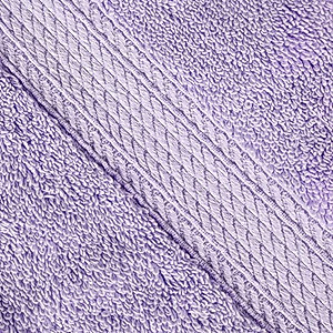 SUPERIOR Solid Egyptian Cotton Face Towel Set, 13" x 13", Purple, 6-Pieces