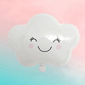 8PCS White Cloud Balloons 18 Inch Mylar Foil Cloud Balloons for Baby Shower Birthday Wedding Party Supplies