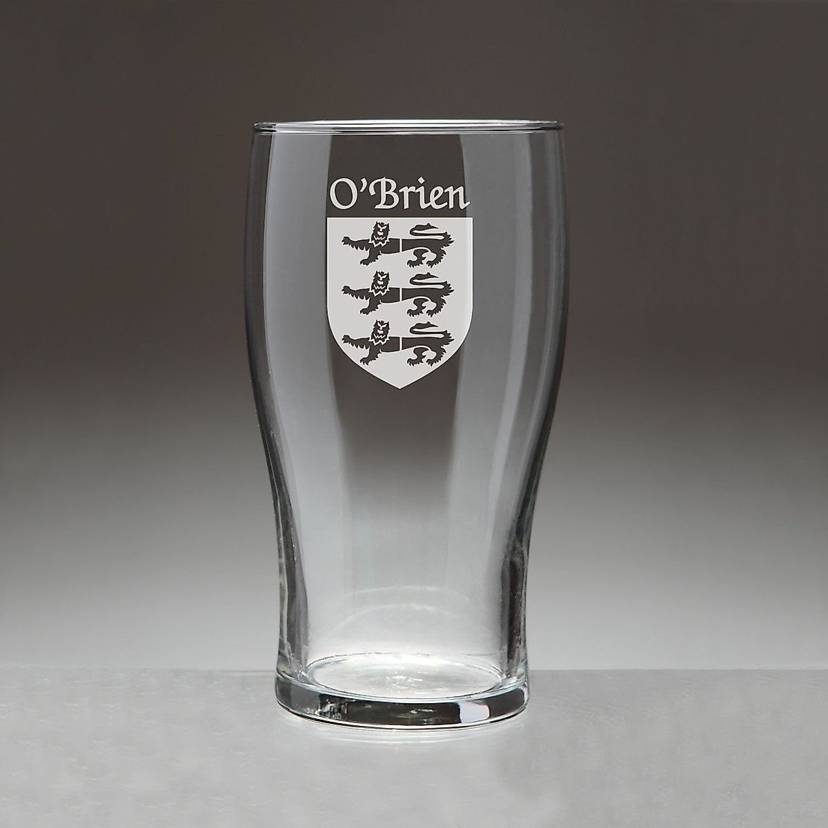 O'Brien Irish Coat of Arms Tavern Glasses - Set of 4 (Sand Etched)