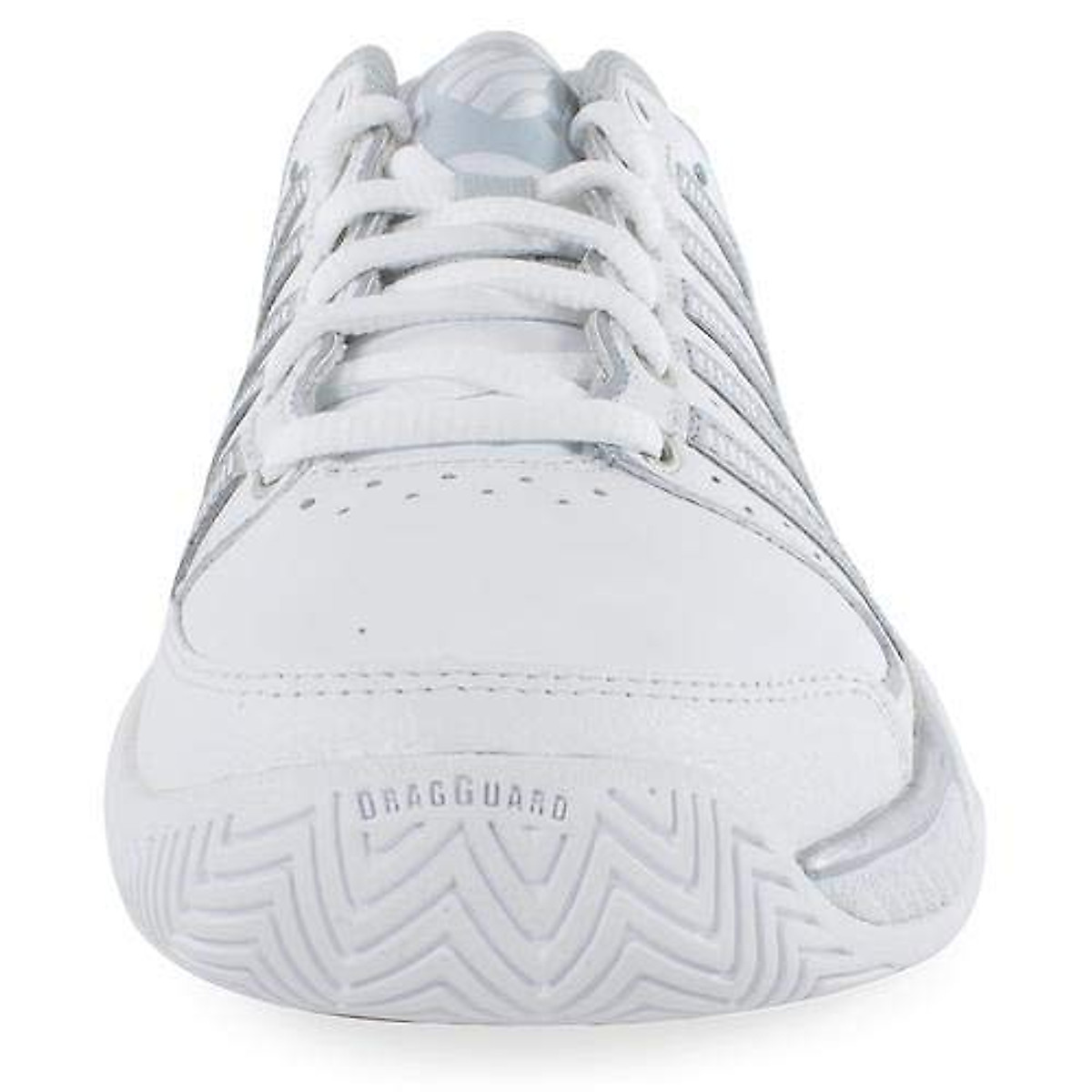 K-Swiss Women's Hypercourt Express Leather Tennis Shoe, White/Silver/Glacier Gray, 9 M