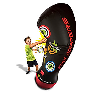 Socker Boppers Electronic Bop Bag, Inflatable Punching/Kickboxing Bag with Lights and Sound, Sock it, Bop it, Punch it, Safe Fun in or Outdoors, Develops Agility-Balance-Coordination-Athletic Ability