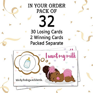 REWIDPARTY Baby Shower Scratch Off Party Game Cards（32 PCS） Activity for Bridal Baby Shower Festive Raffle Tickets Sleeping Baby Scratch Off Cards Christmas Thanksgiving Holiday Games Supplies （Girl）