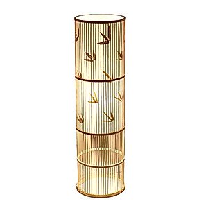 Floor Lamp Floor Light New Chinese Tea Room Floor Lamp Living Room Bedroom Bedside Bamboo Lamp Handmade Bamboo Decoration Standing Lamp Standing Light (Color : A)