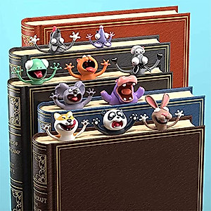 3D Cartoon Animal Bookmark Lovely Fun Cute Bookmarks PVC Animal Bookmark Squashed Animals Reading Bookmark Stationery Presents Party Favors Great Gift Ideal for Kids and Students - Gecko